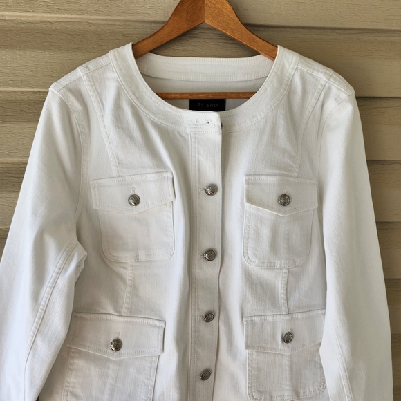 Talbots | Jackets & Coats | Talbots White Denim Jacket Size Xl | Poshmark